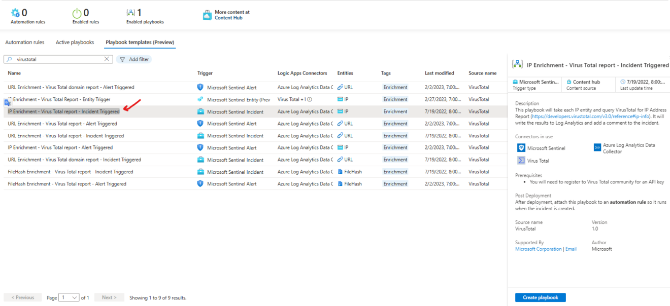 Automate Sentinel to enrich and record IP reputation using VirusTotal – Eddie Amaya